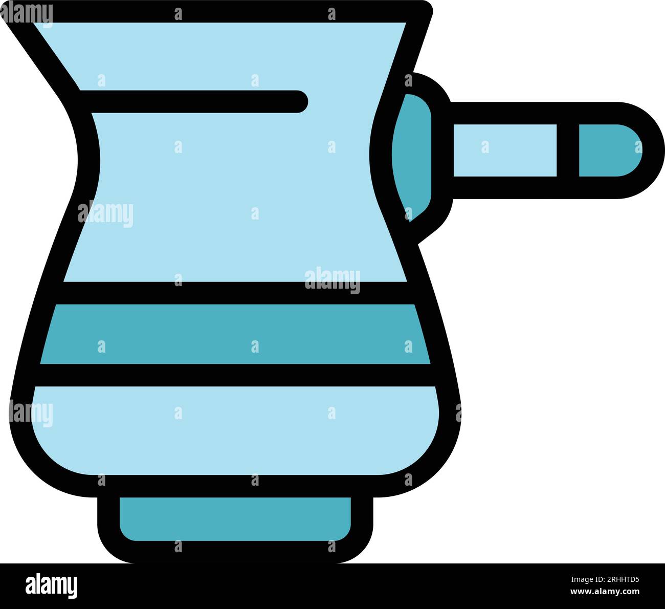 Coffee pot icon outline vector. Cezve cup. Turkish cup color flat Stock ...