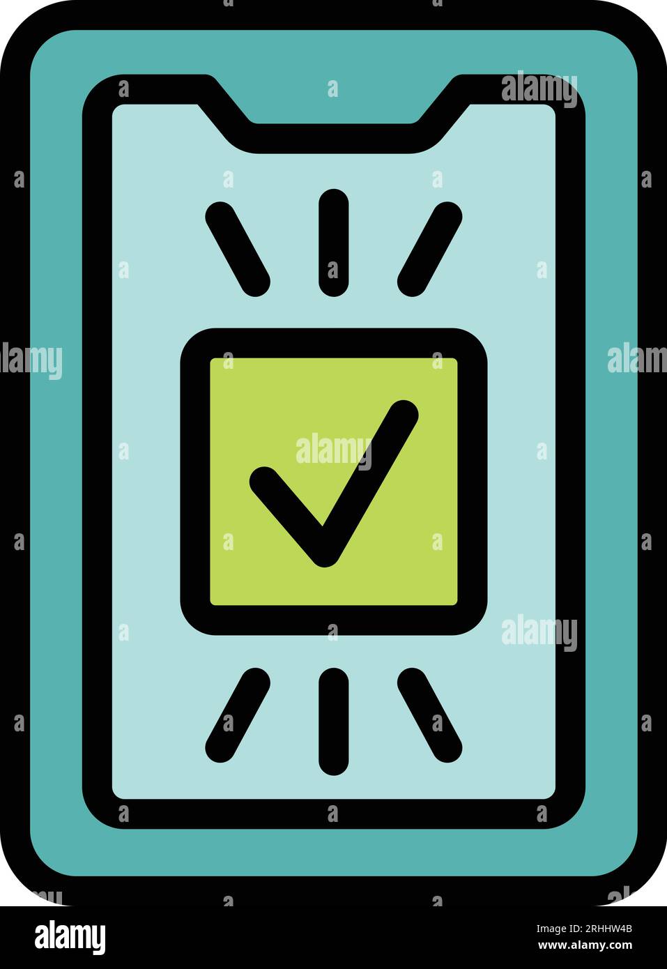 Approved phone login icon outline vector. Computer form. Register web ...