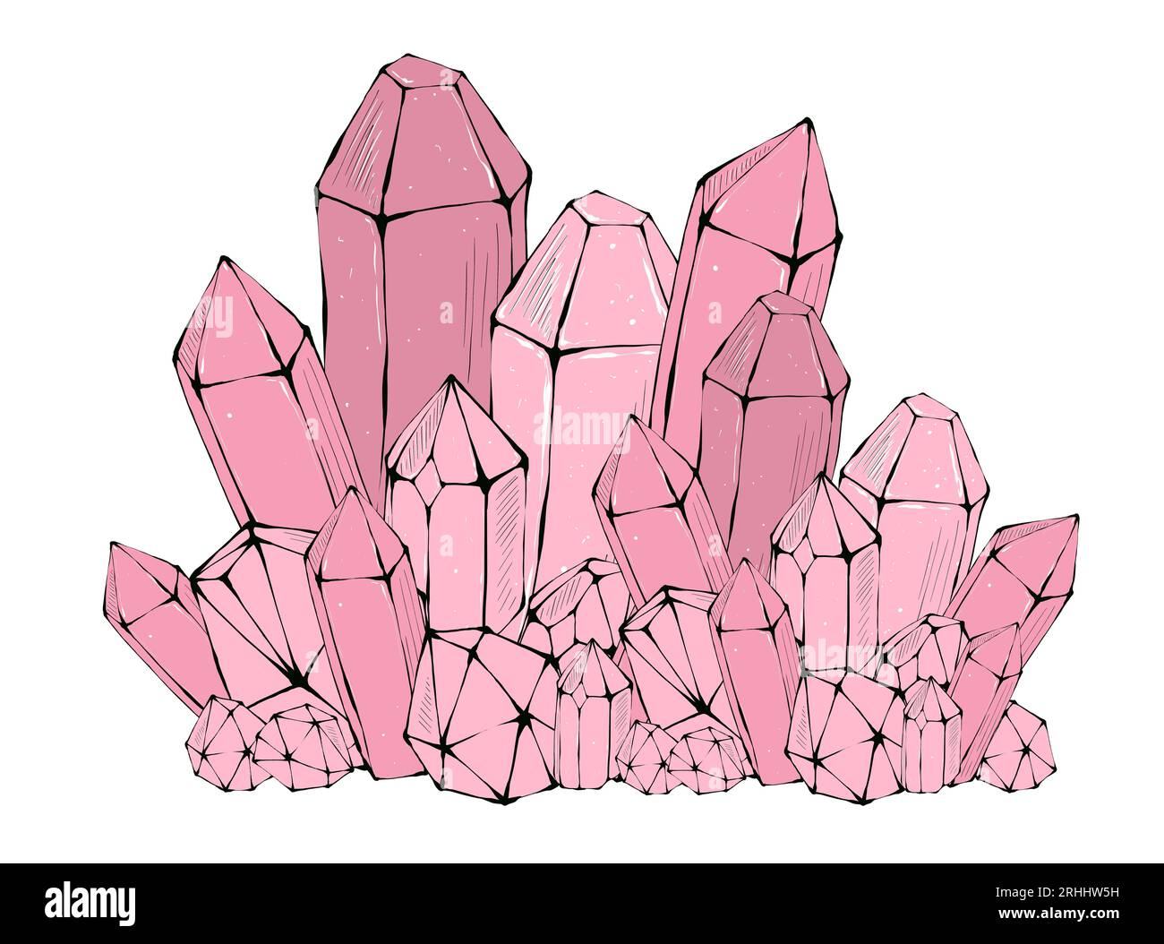 Witchcraft set drawn magic crystals Cut Out Stock Images & Pictures - Alamy