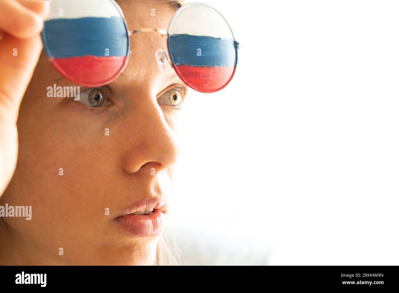 Blind woman glasses hi-res stock photography and images - Alamy