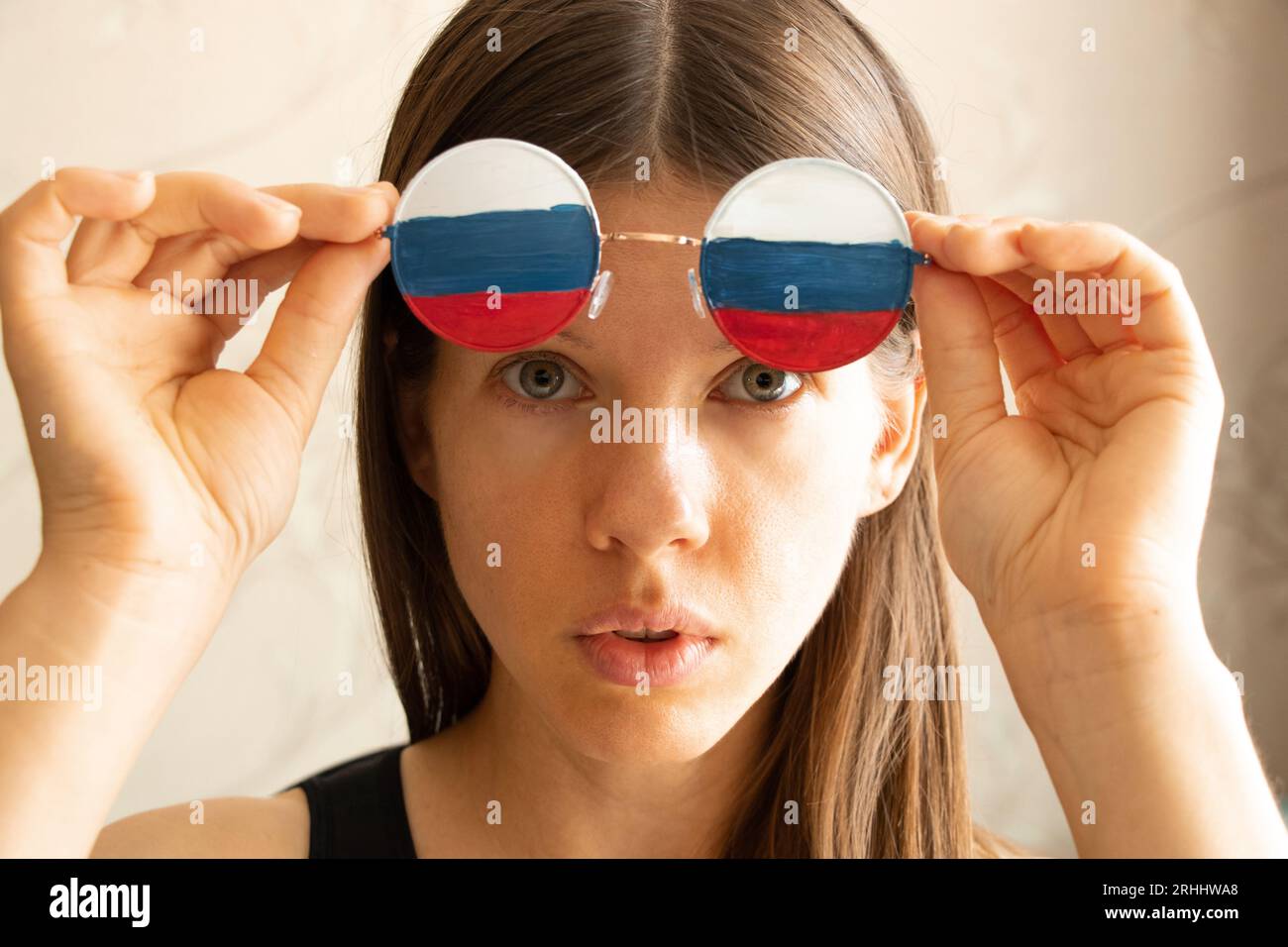 Blind woman glasses hi-res stock photography and images - Alamy