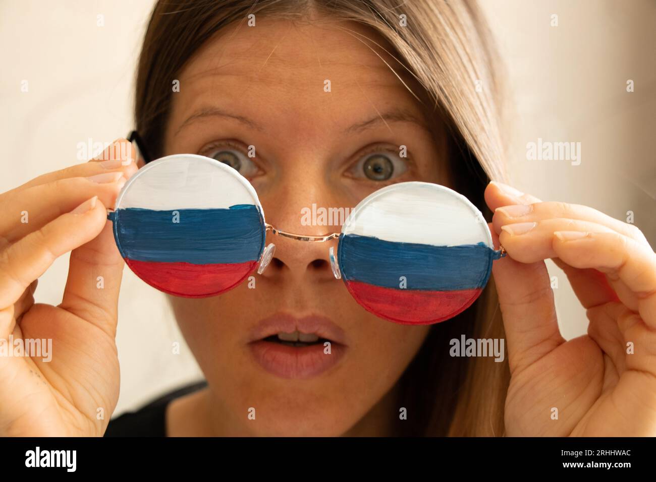 Blind woman glasses hi-res stock photography and images - Alamy