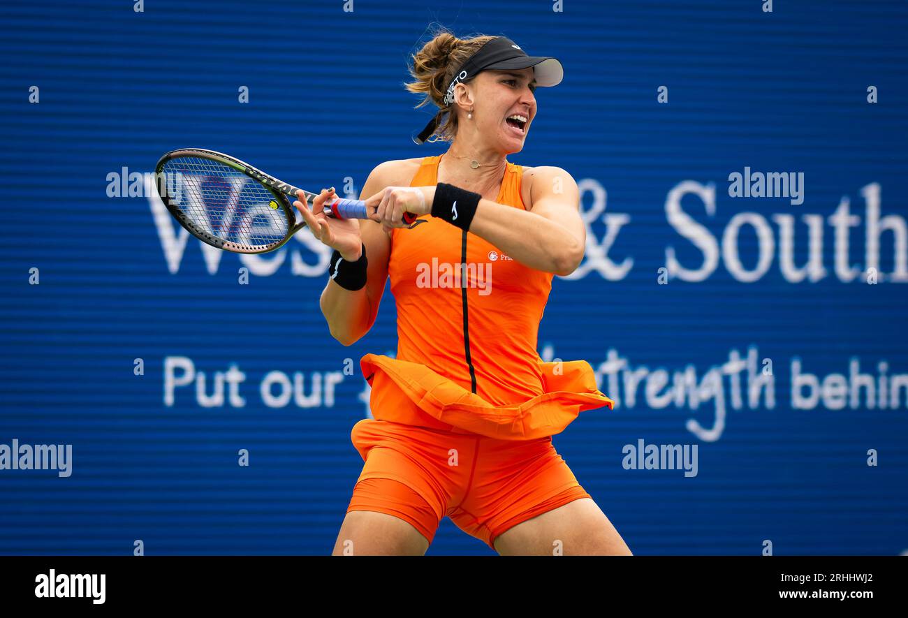 Beatriz Haddad Maia Of Brazil In Action During The First Round Of The 2023 Western And Southern