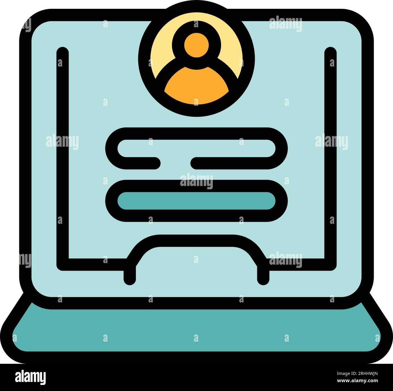 Laptop user icon outline vector. Account form. Online registration ...