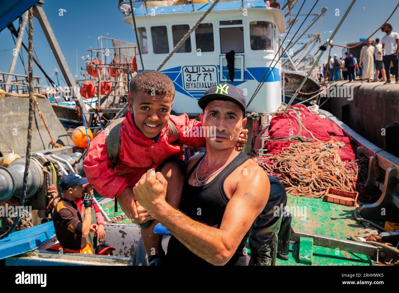 Essaouira, Morocco - August 2, 2023: A sailor from the crew of a ...