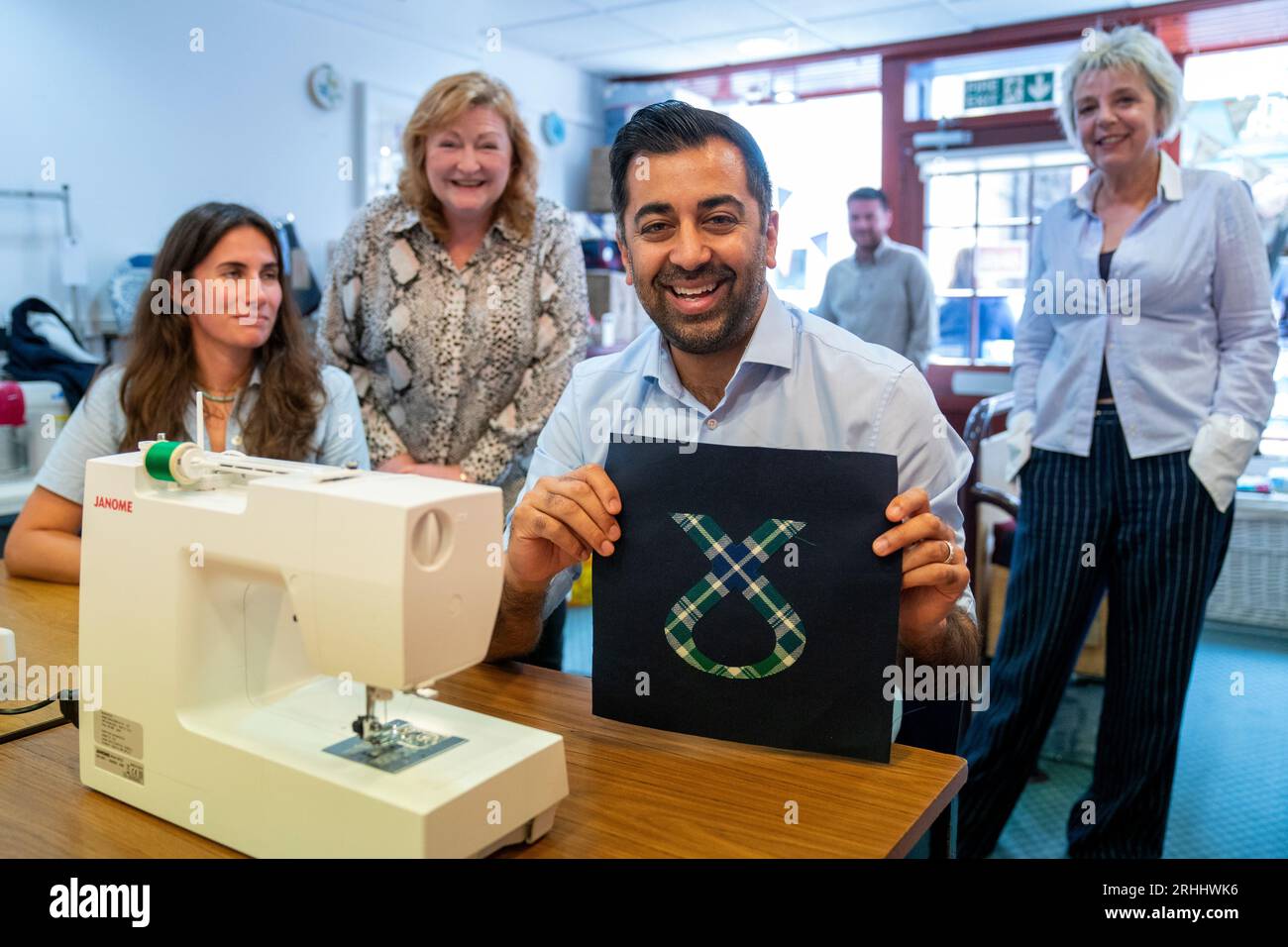 First Minister and SNP Leader Humza Yousaf during a visit to Retweed, a ...