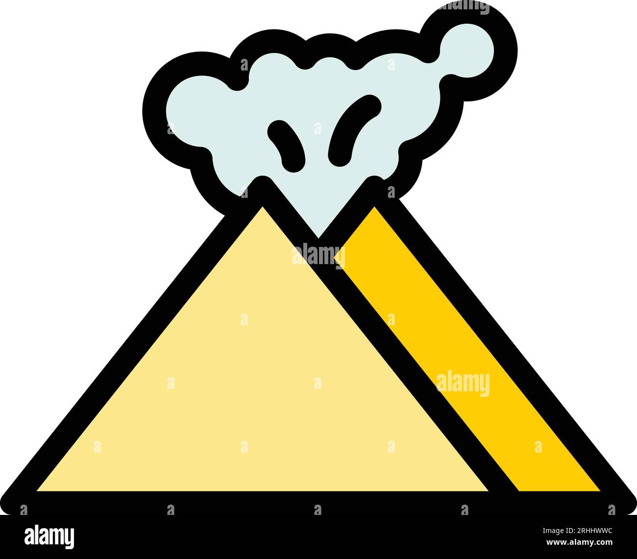 Landscape volcano icon outline vector. Lava magma. Vulcano crater color ...