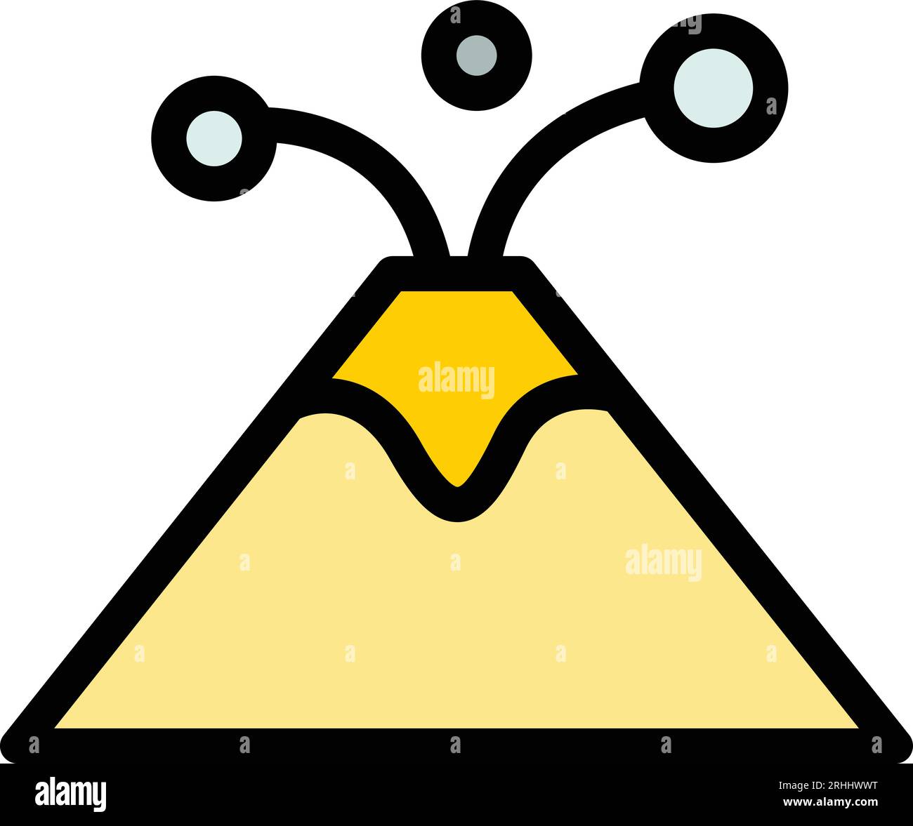 Mountain volcano icon outline vector. Magma fire. Eruption volcanic ...