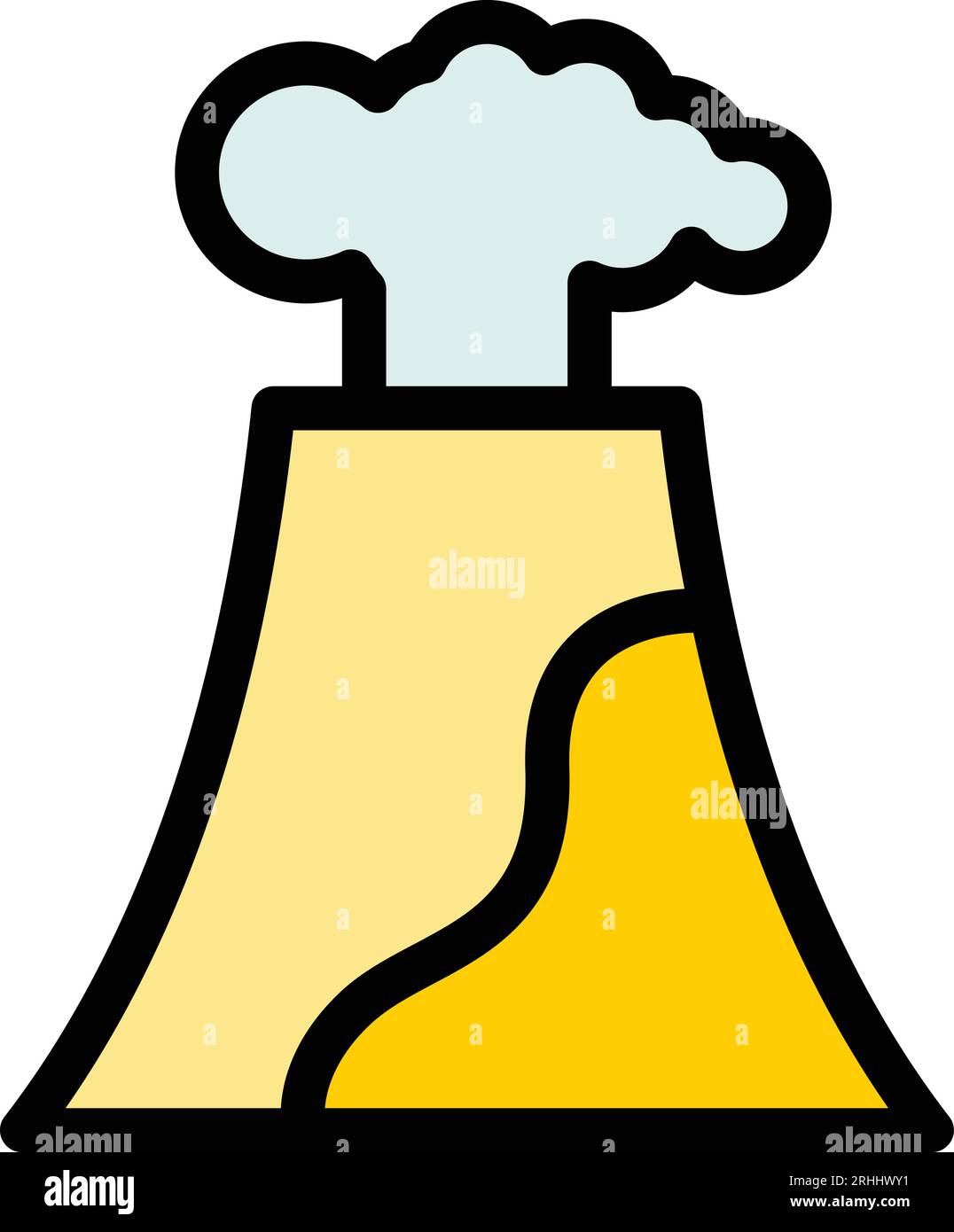 Volcano magma icon outline vector. Vulcano explosion. Island crater ...
