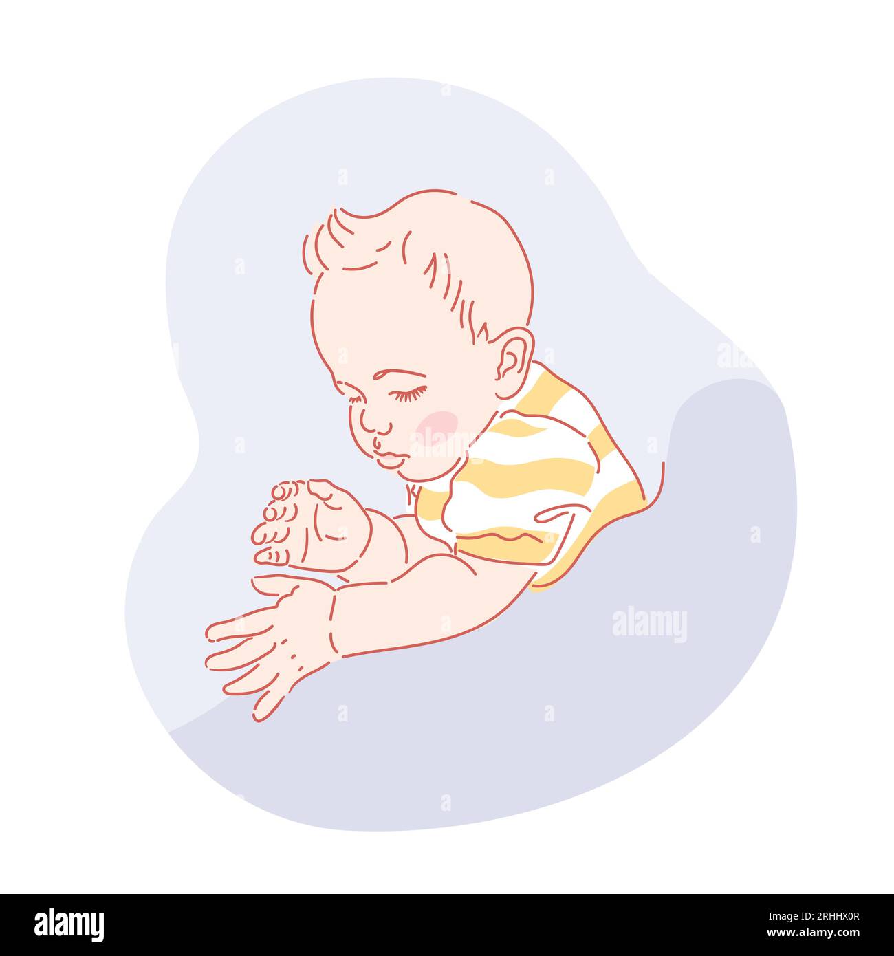 Sleeping Baby On Back Clipart