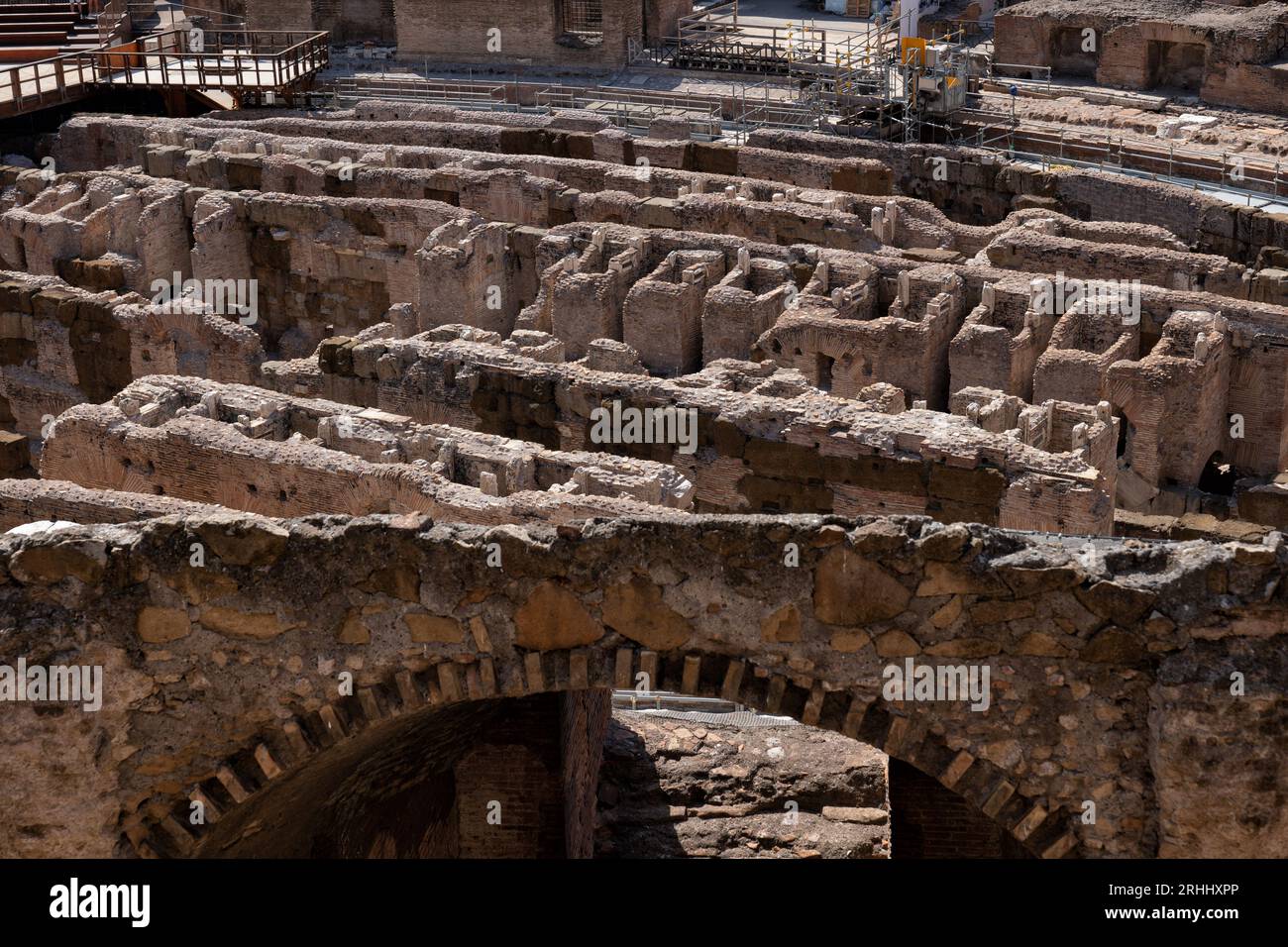 The Colosseum interior in city of Rome, Italy. Ancient stadium and ...