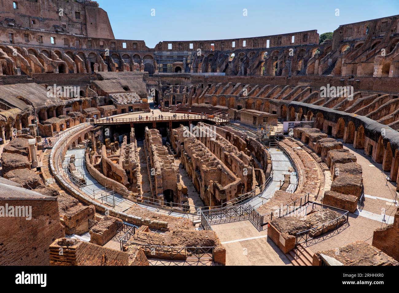 Colosseum interior in Rome, Italy, ancient Flavian Amphitheatre ...