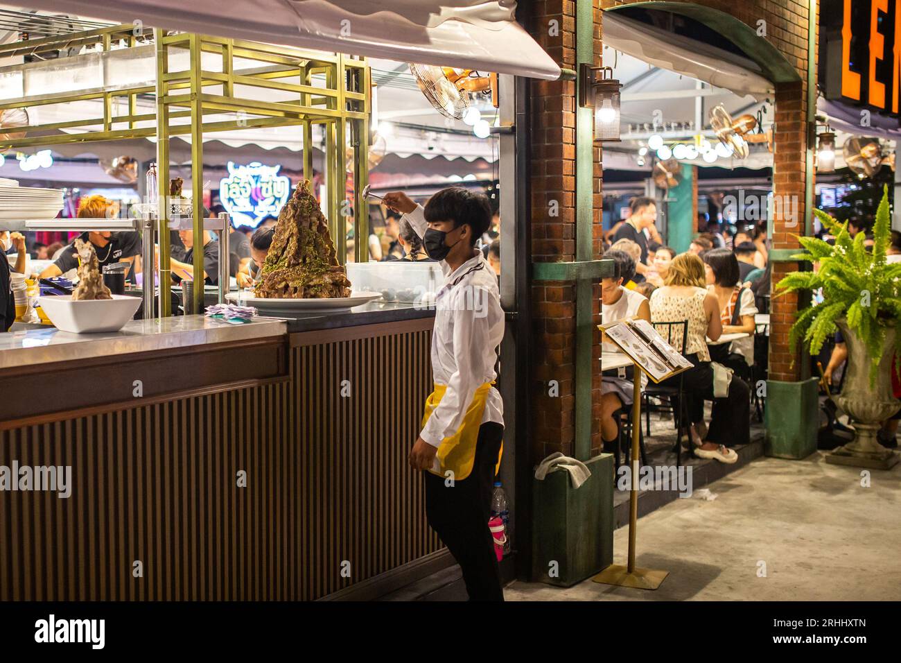 Bangkok, Thailand - April 11, 2023: People at the Jodd Fair's night ...