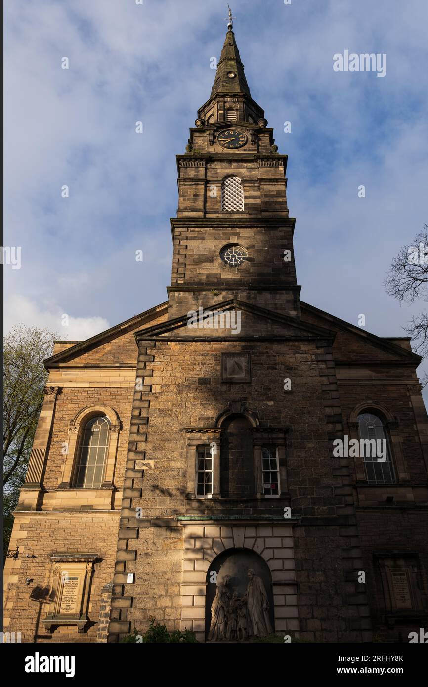 Church of St Cuthbert at sunset in city of Edinburgh, Scotland, UK ...