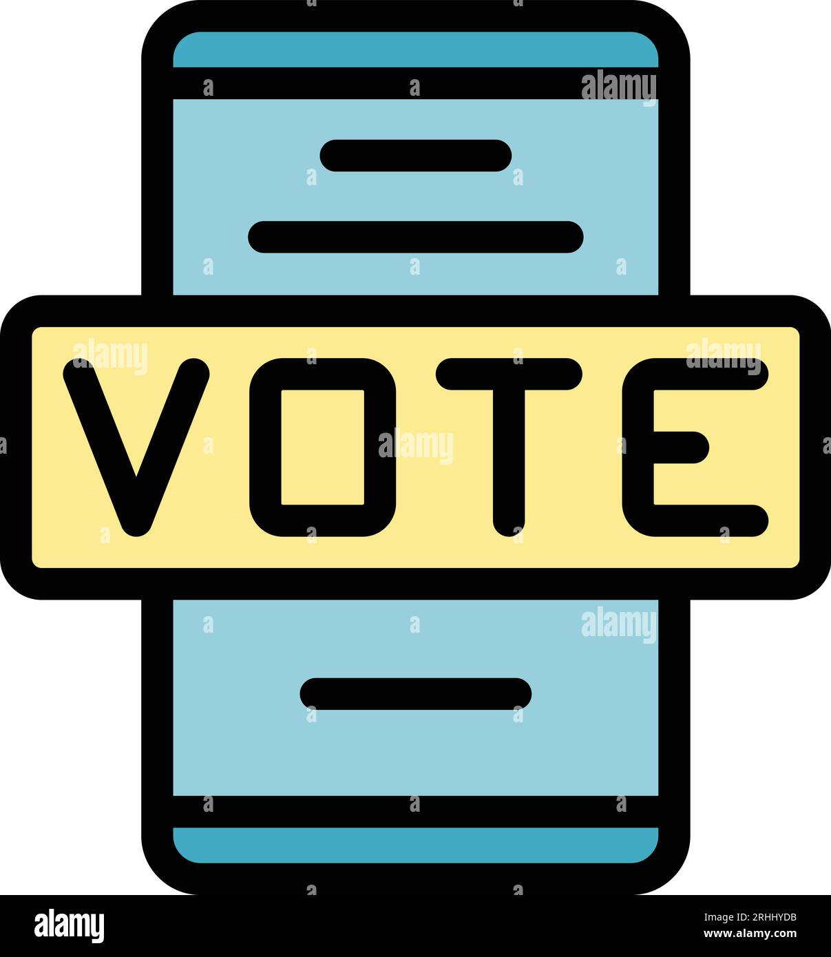 Vote smartphone icon outline vector. Digital poll. Online ballot color ...