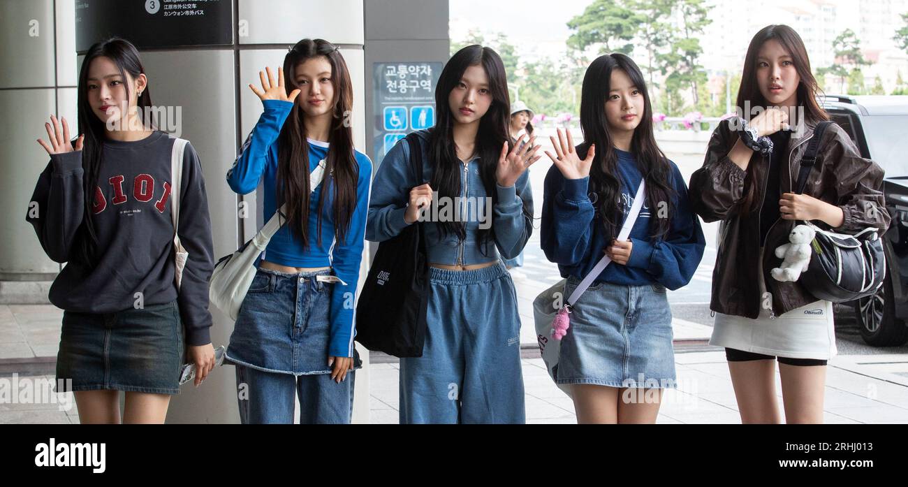 17 Agust 2023 – Gimpo, South Korea: (L to R) Minji, Danielle, Haerin ...