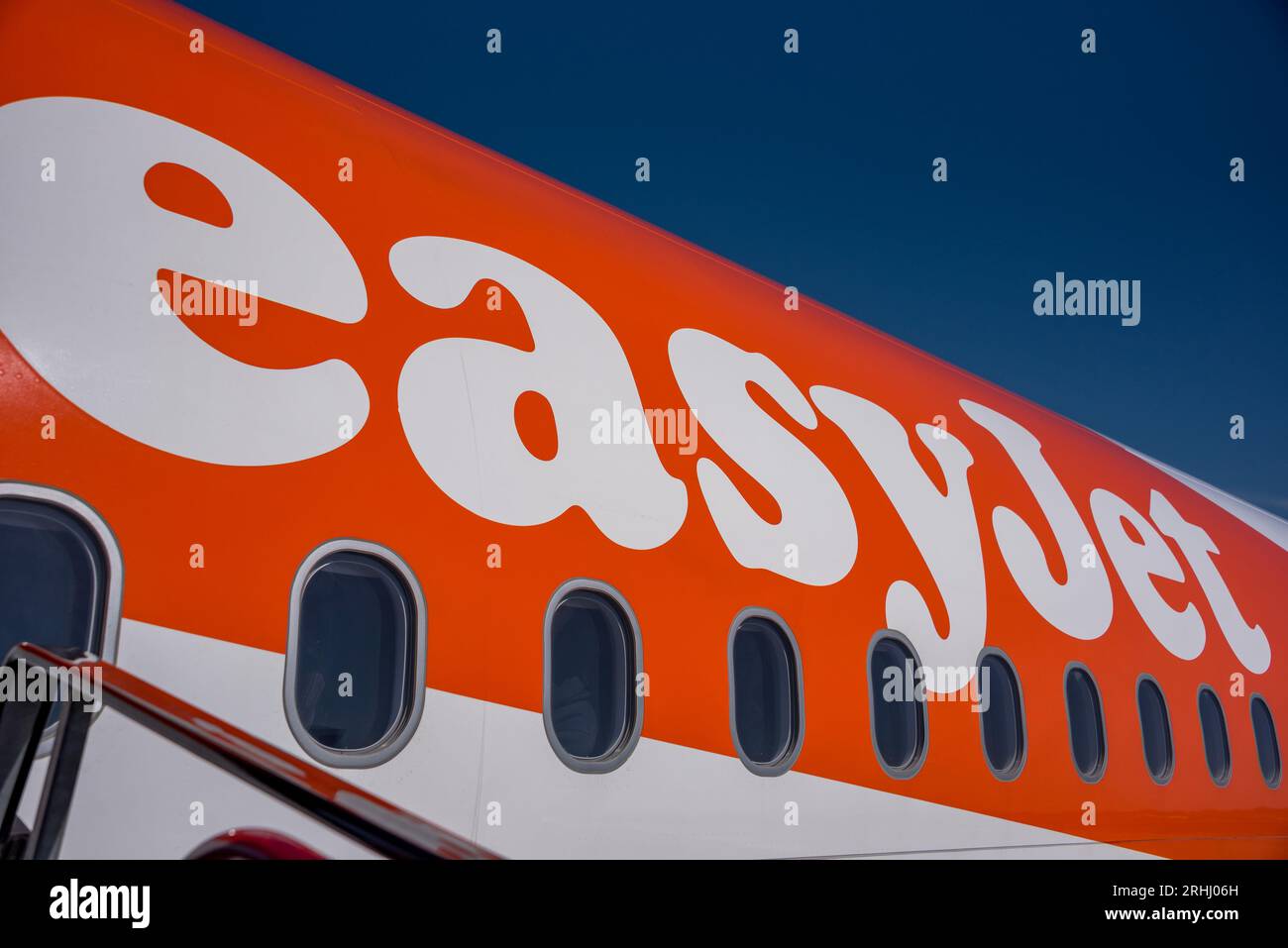 EasyJet plane with its distinctive orange and white livery Stock Photo ...
