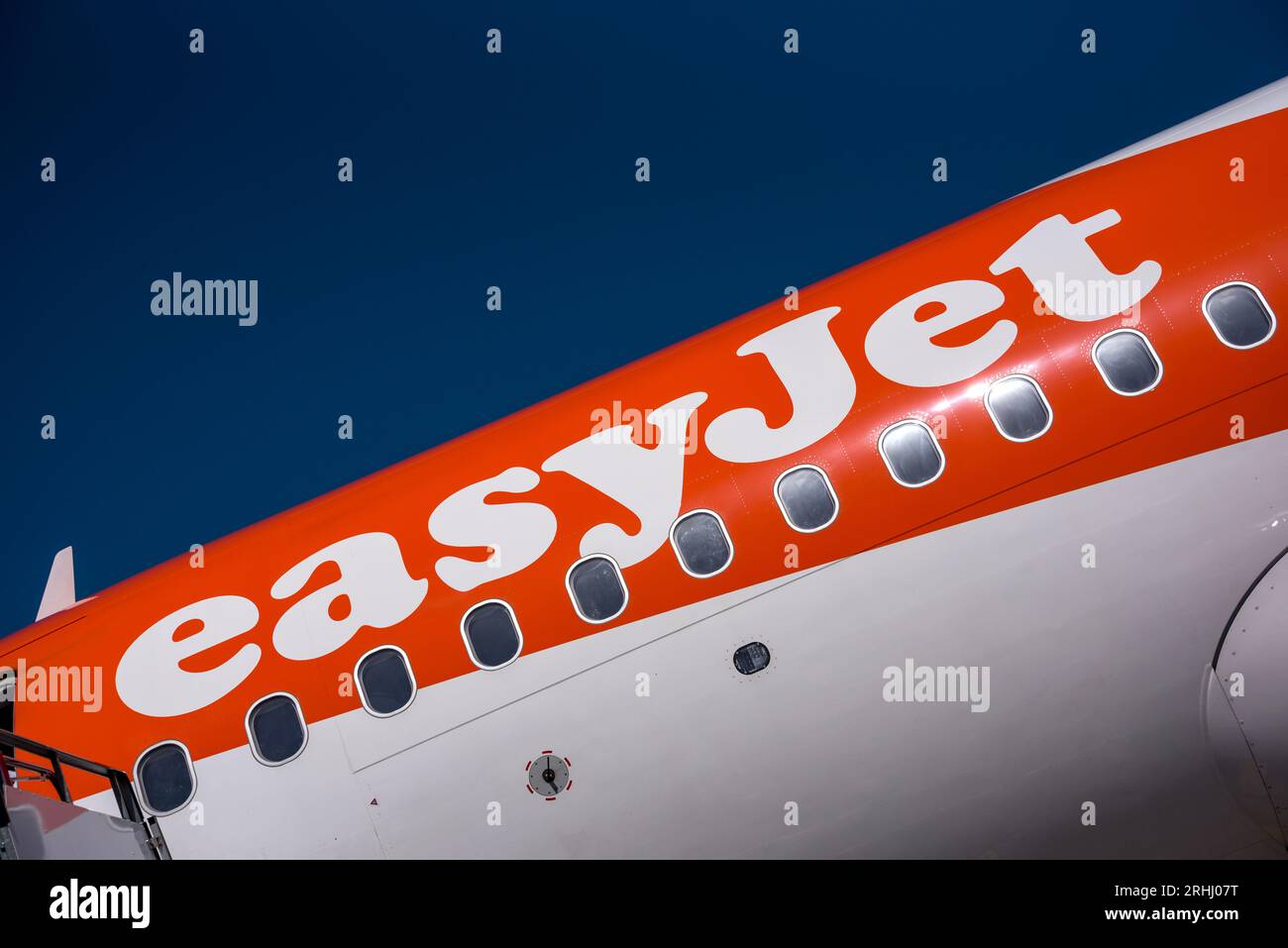 EasyJet plane with its distinctive orange and white livery Stock Photo ...