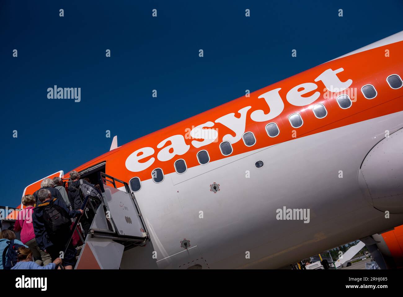 EasyJet plane with its distinctive orange and white livery Stock Photo ...