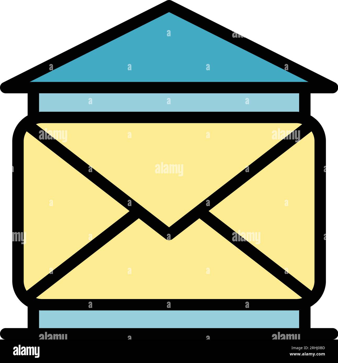 Home mail icon outline vector. Social stay. Group education color flat ...
