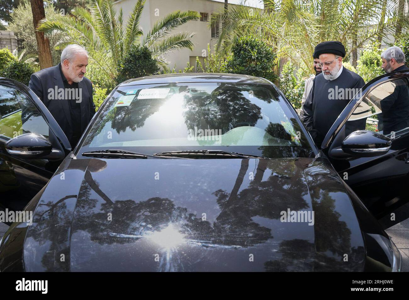 Tehran, Iran. 16th Aug, 2023. Iranian President EBRAHIM RAISI sees a ...