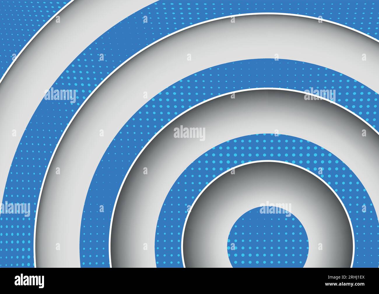 Background with Blue Pop-art Pattern and Circle Layers Stock Vector ...