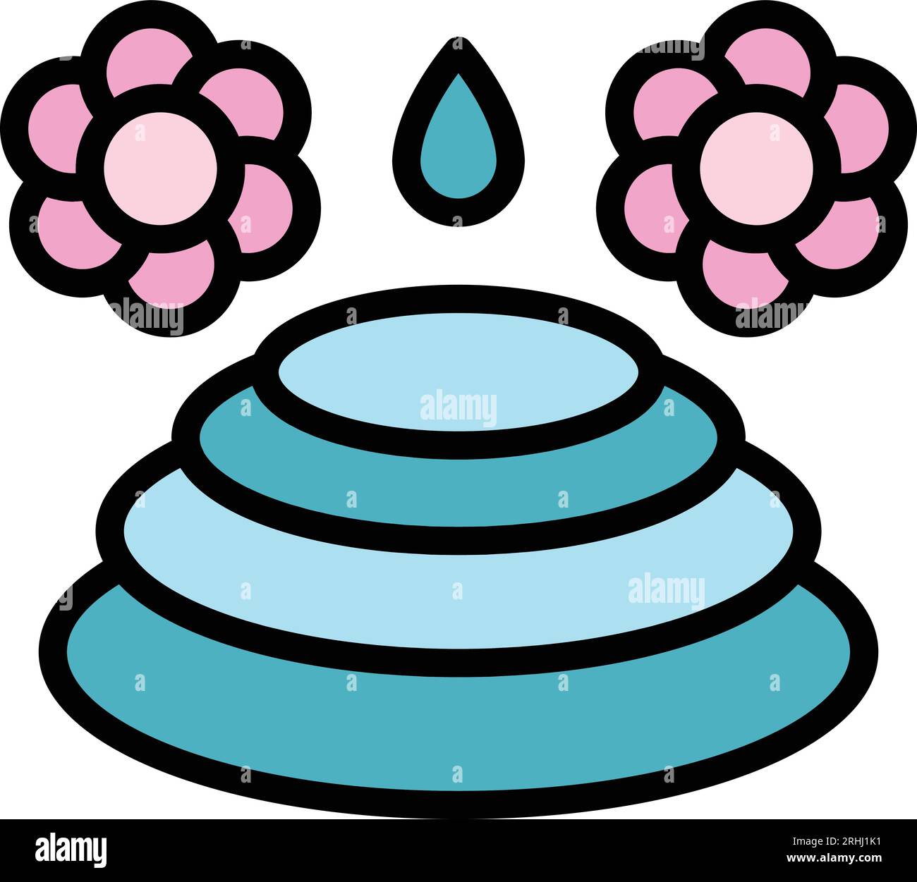 Jakarta flower icon outline vector. Indonesia city. Building landmark ...