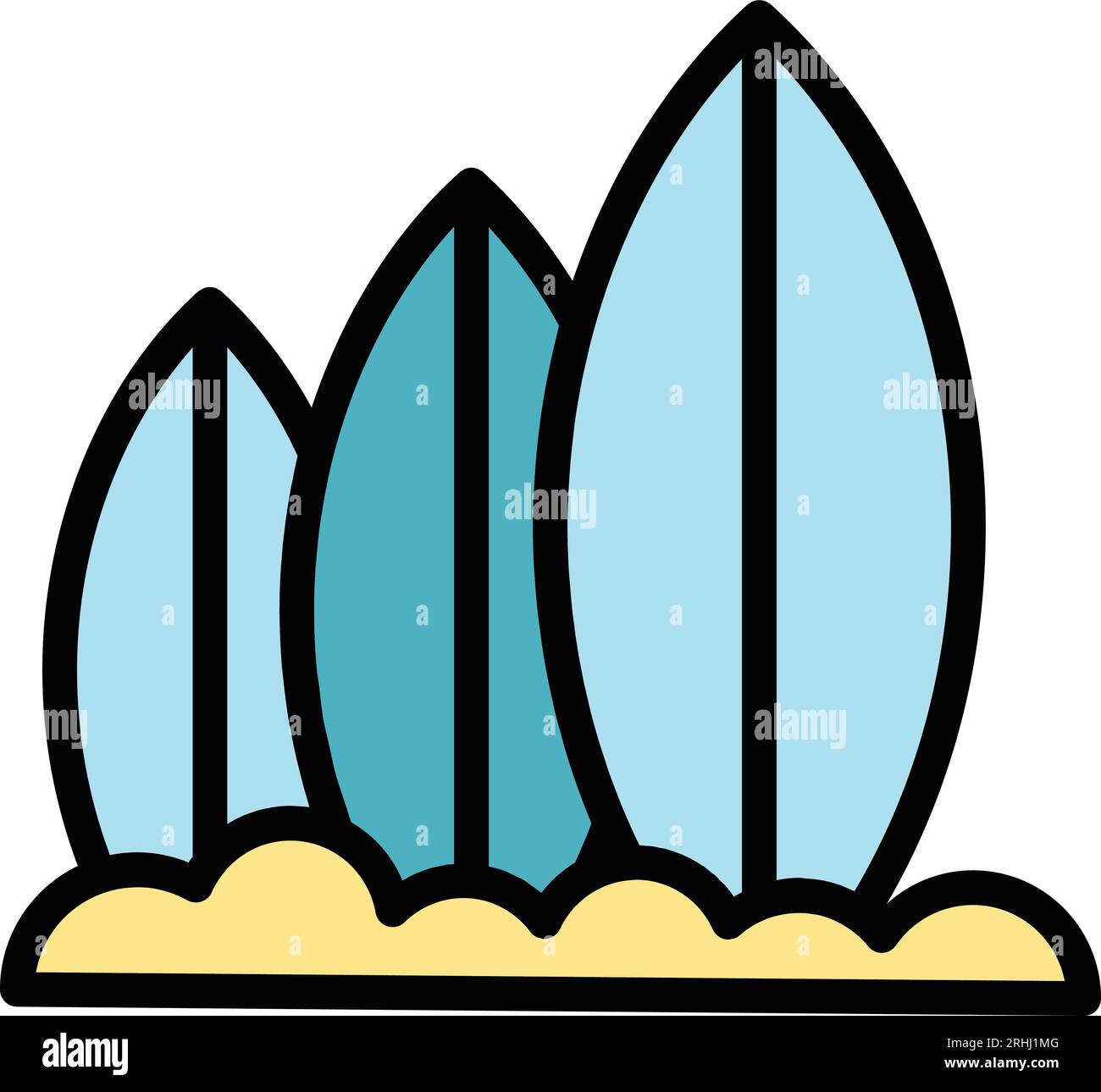 Beach surf board icon outline vector. Indonesia landscape. Asia tourism ...
