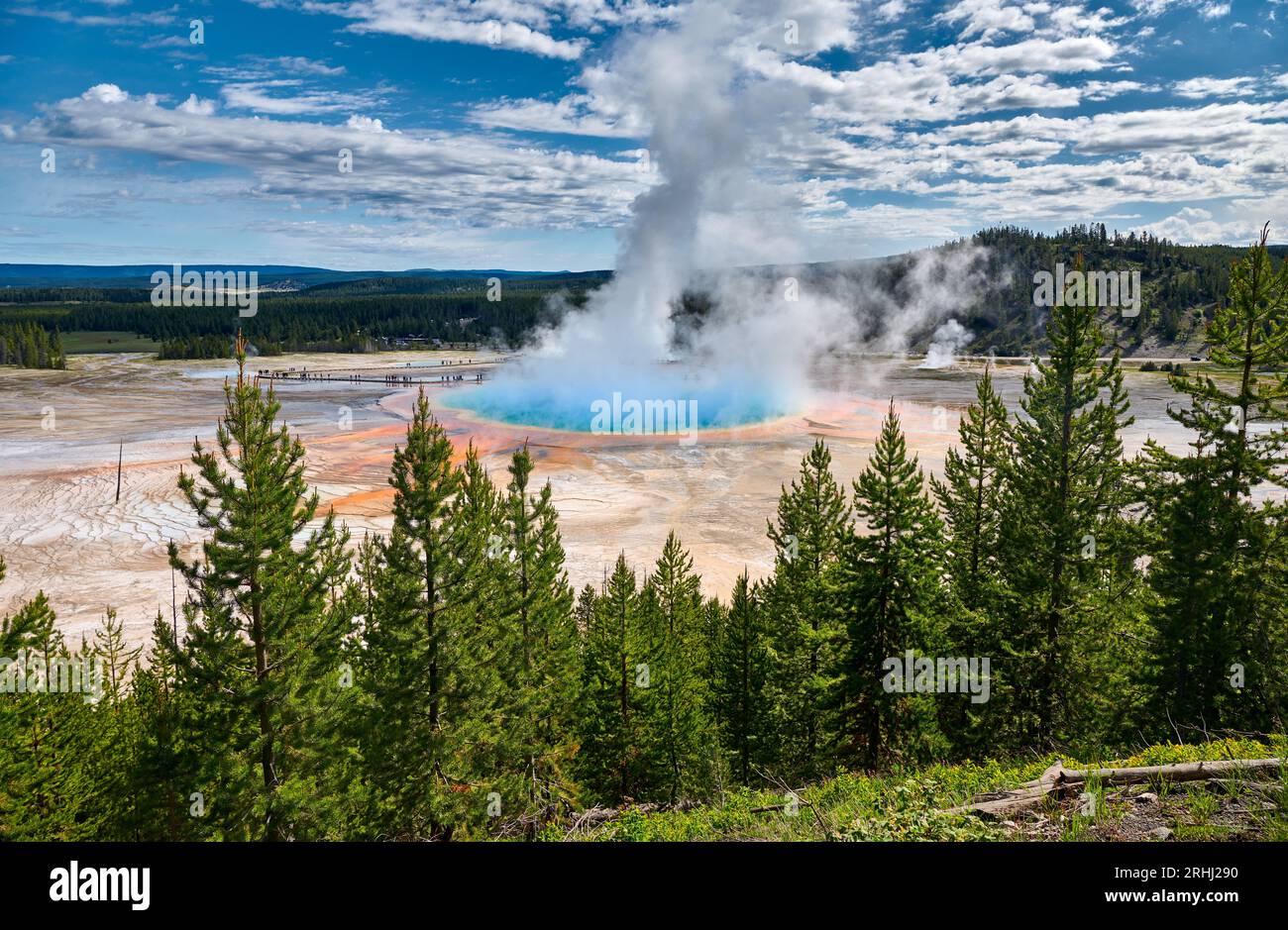 Grand Prismatic Spring, Midway Geyser Basin, Yellowstone National Park ...