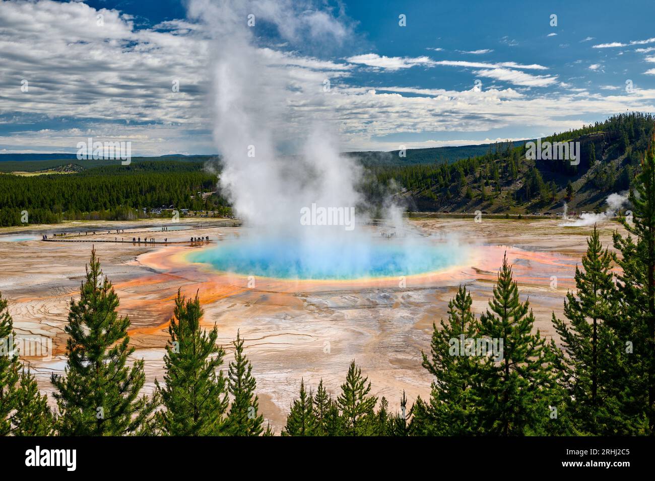 Grand Prismatic Spring, Midway Geyser Basin, Yellowstone National Park ...