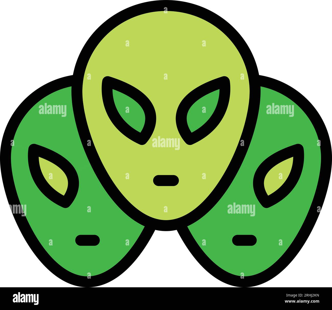 Aliens group icon outline vector. Comic game. Cute ufo color flat Stock ...