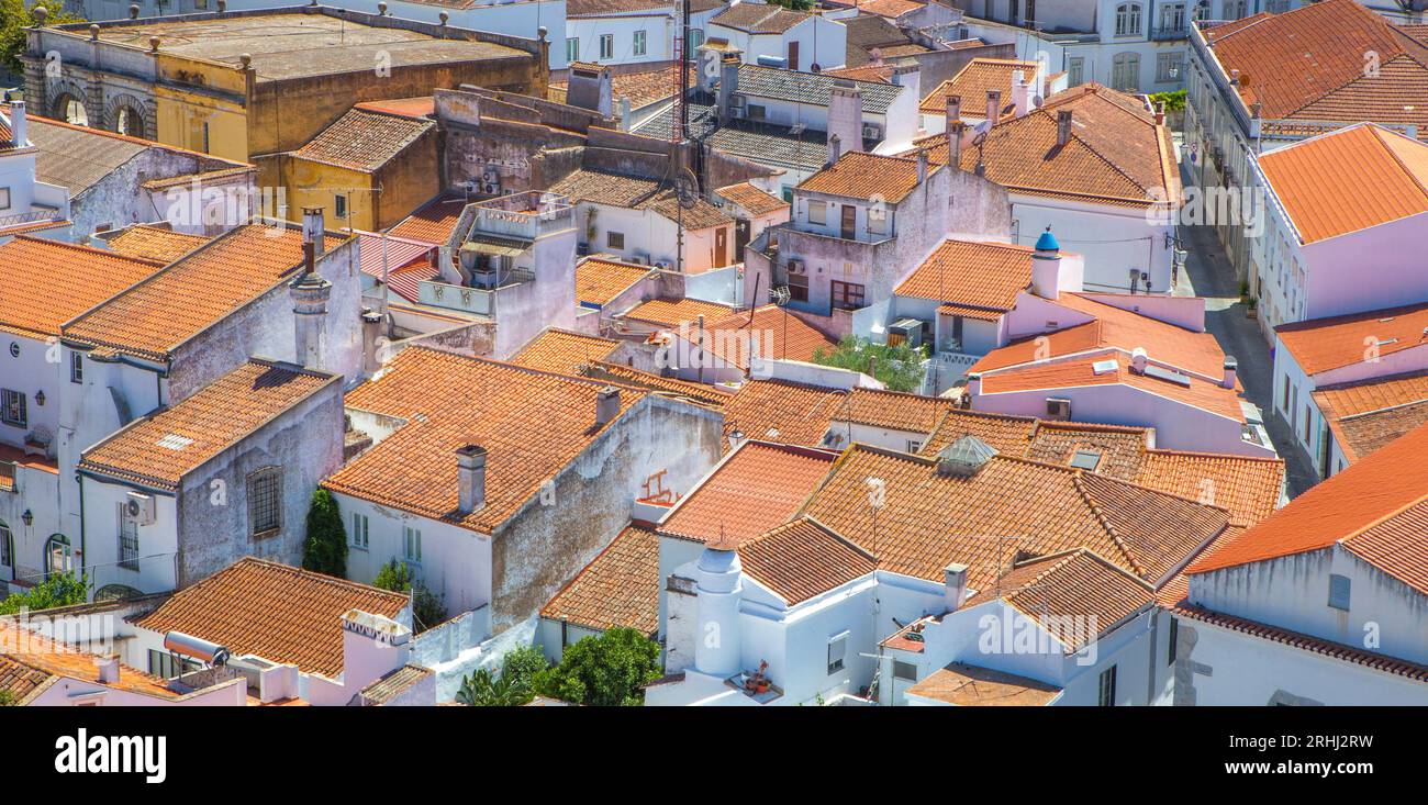 Beja city overview taken from castle, Baixo Alentejo, Portugal Stock ...