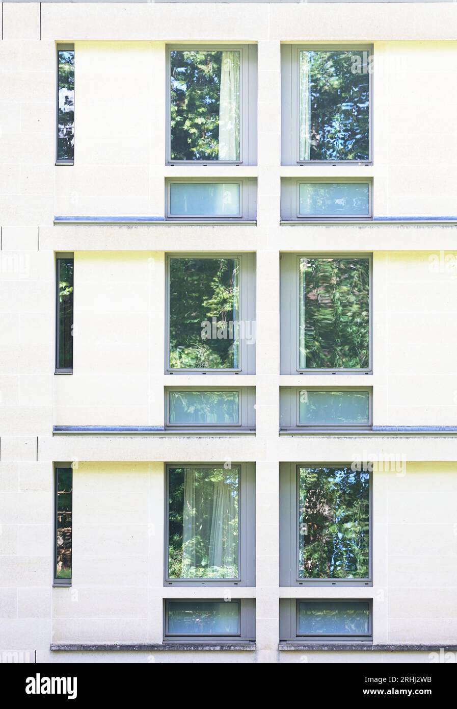A collection of windows on the new building next to Foundress Court at ...