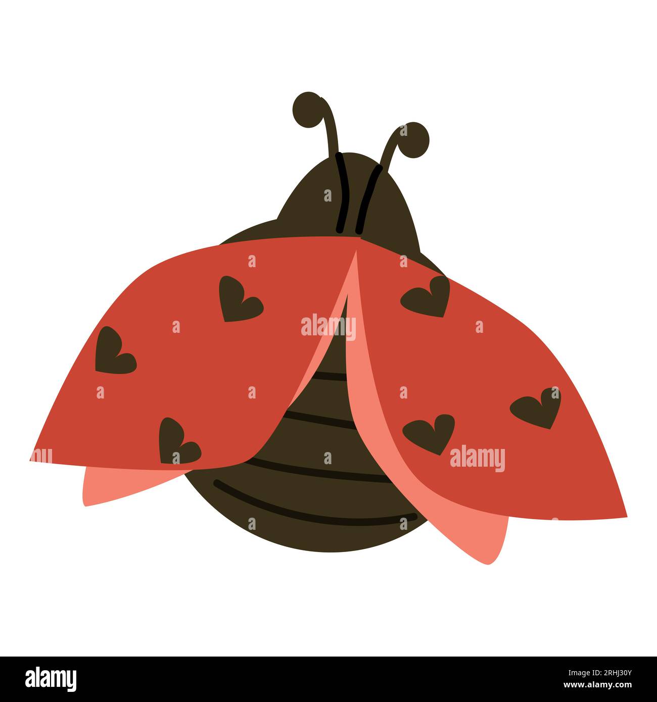 Love ladybug with hearts cartoon vector icon Stock Vector Image & Art ...