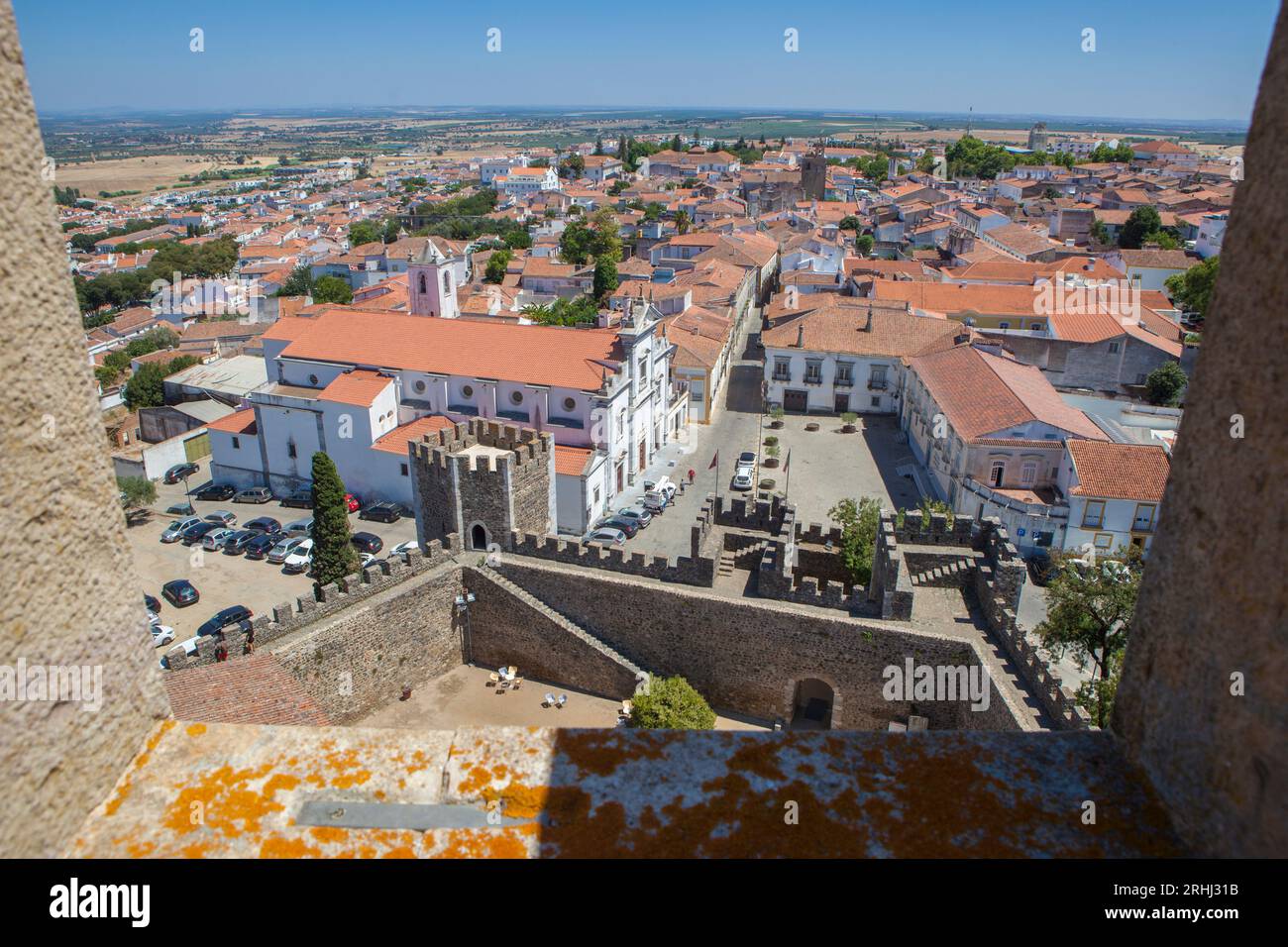 Beja city overview taken from castle, Baixo Alentejo, Portugal Stock ...