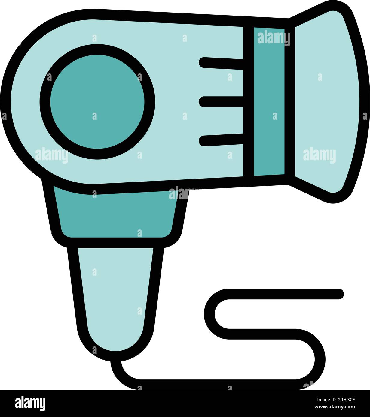 Hair Dryer Icon Outline Vector Barber Beauty Cut Care Color Flat