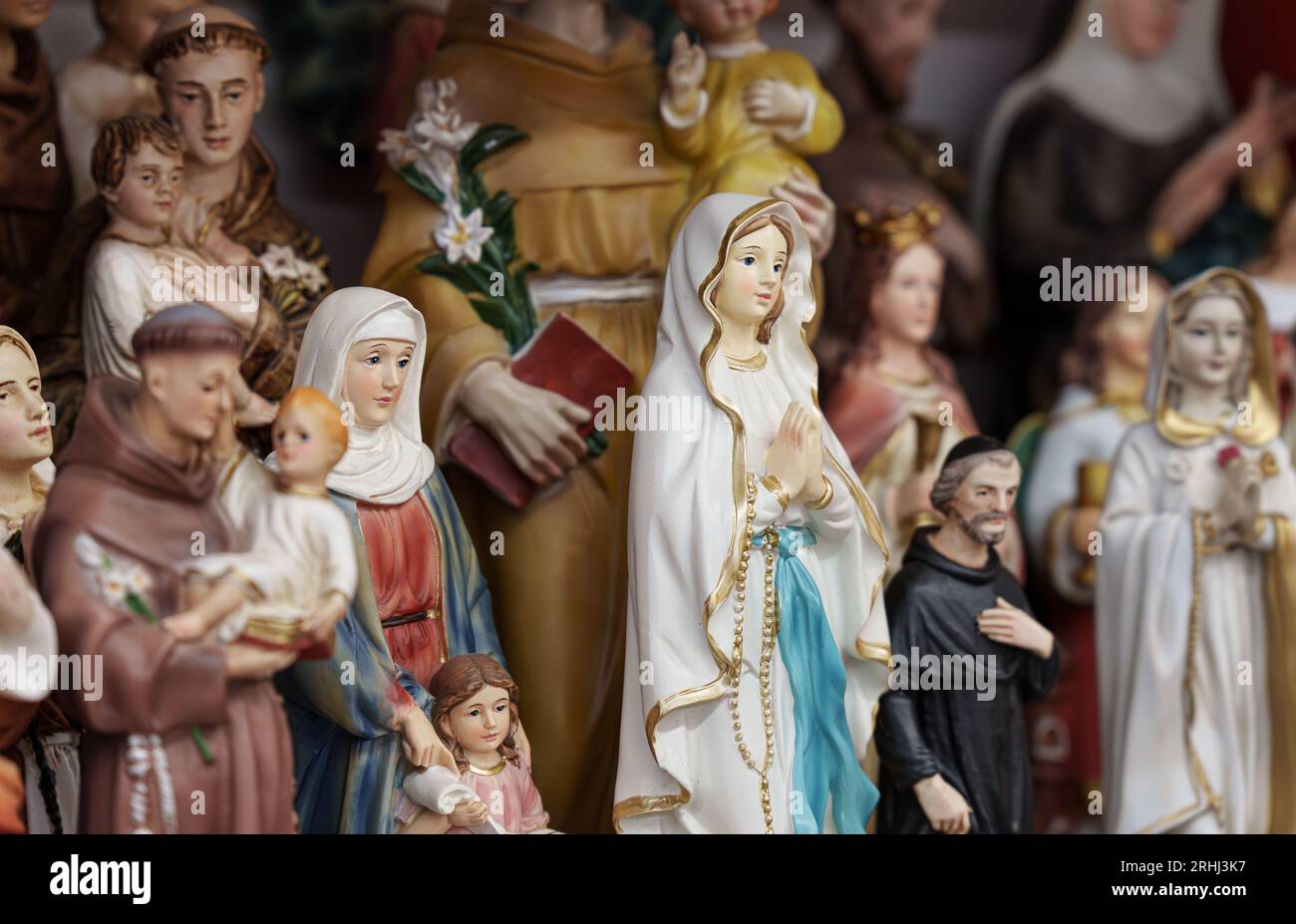 Figure Of Holy Virgin Mary, Mother Of Jesus, With Other Holy Figures ...