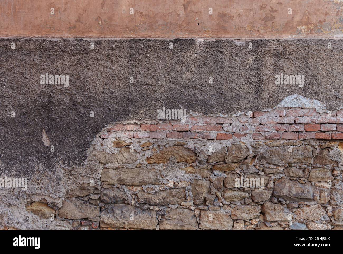 Damaged Stone And Brick Wall With Missing And Defective Mortar Stock Photo - Alamy