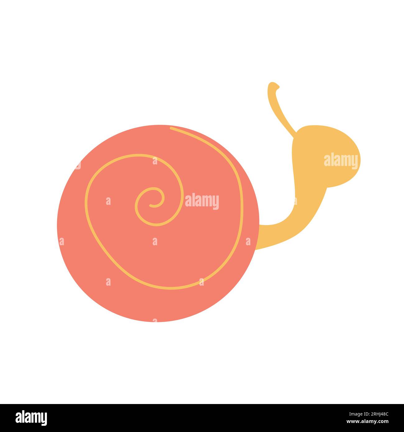 Cute cartoon illustration of a snail, small animal Stock Vector Image ...