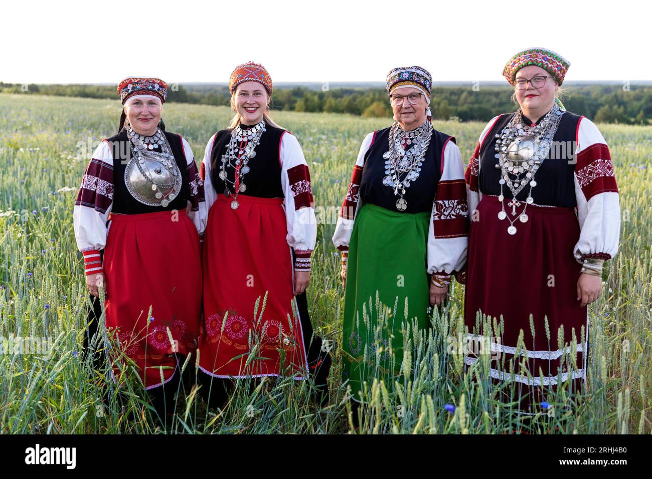 Women in traditional seto estonian folk costumes dressed for ...