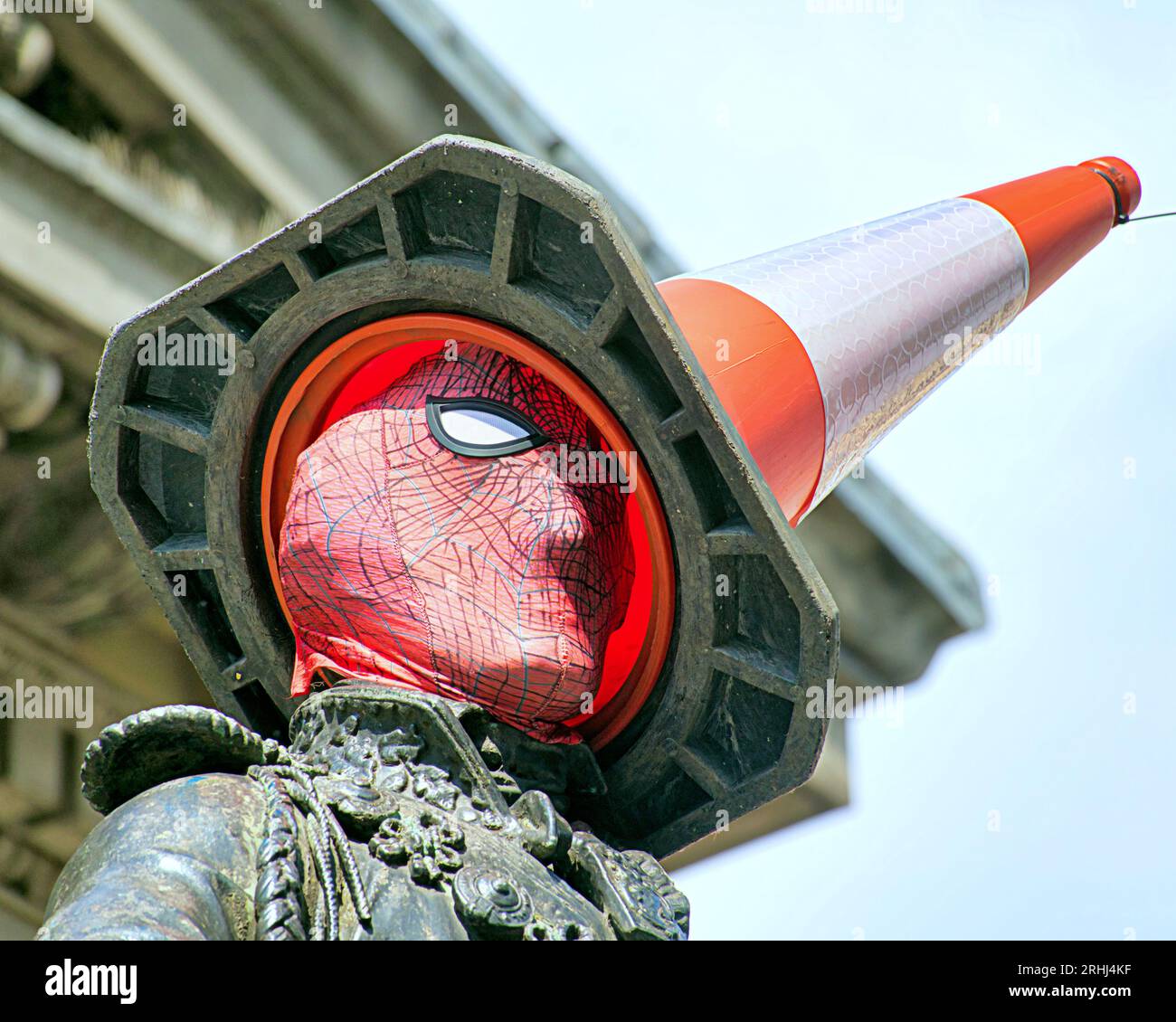 Glasgow, Scotland, UK. 17th August, 2023. Coneheid man is spiderman as ...