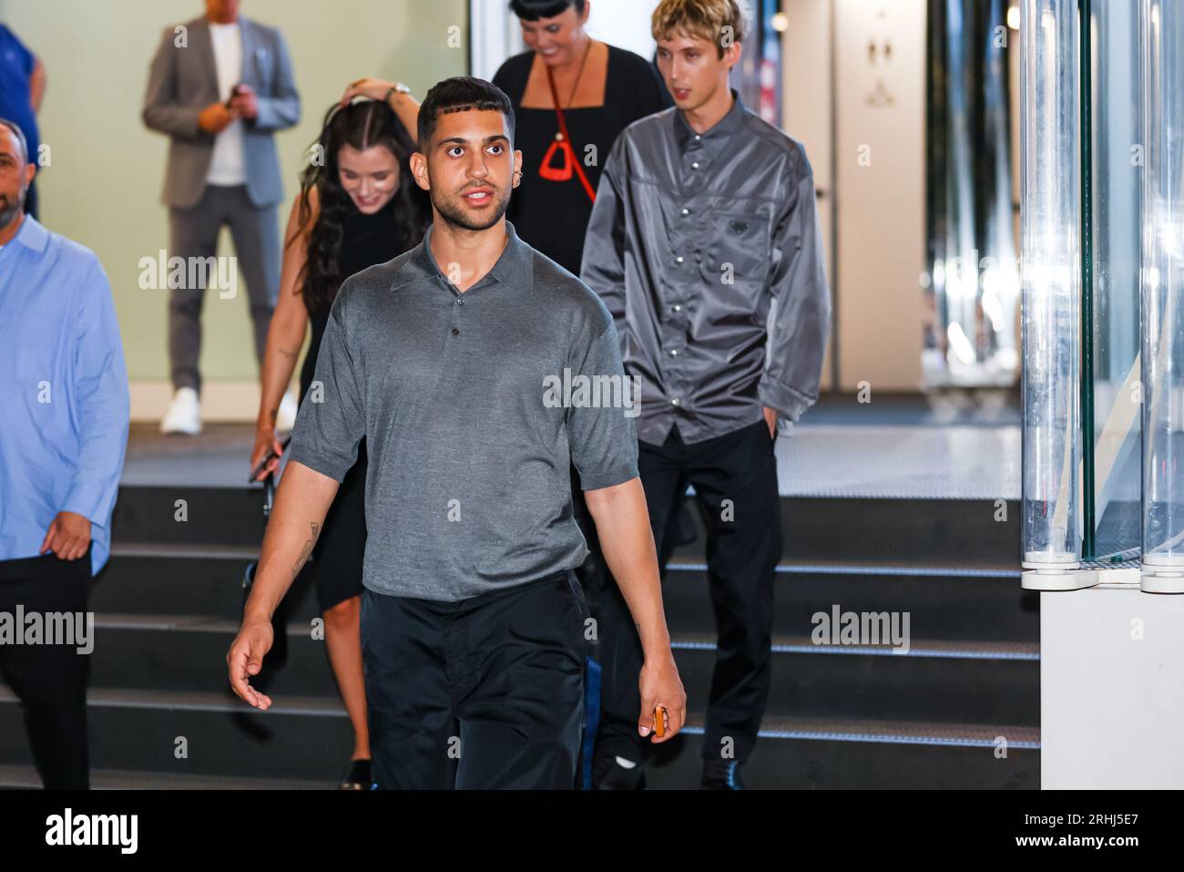 Milan, Italy. 19th June, 2023. Mahmood attends the Prada Dinner Party ...