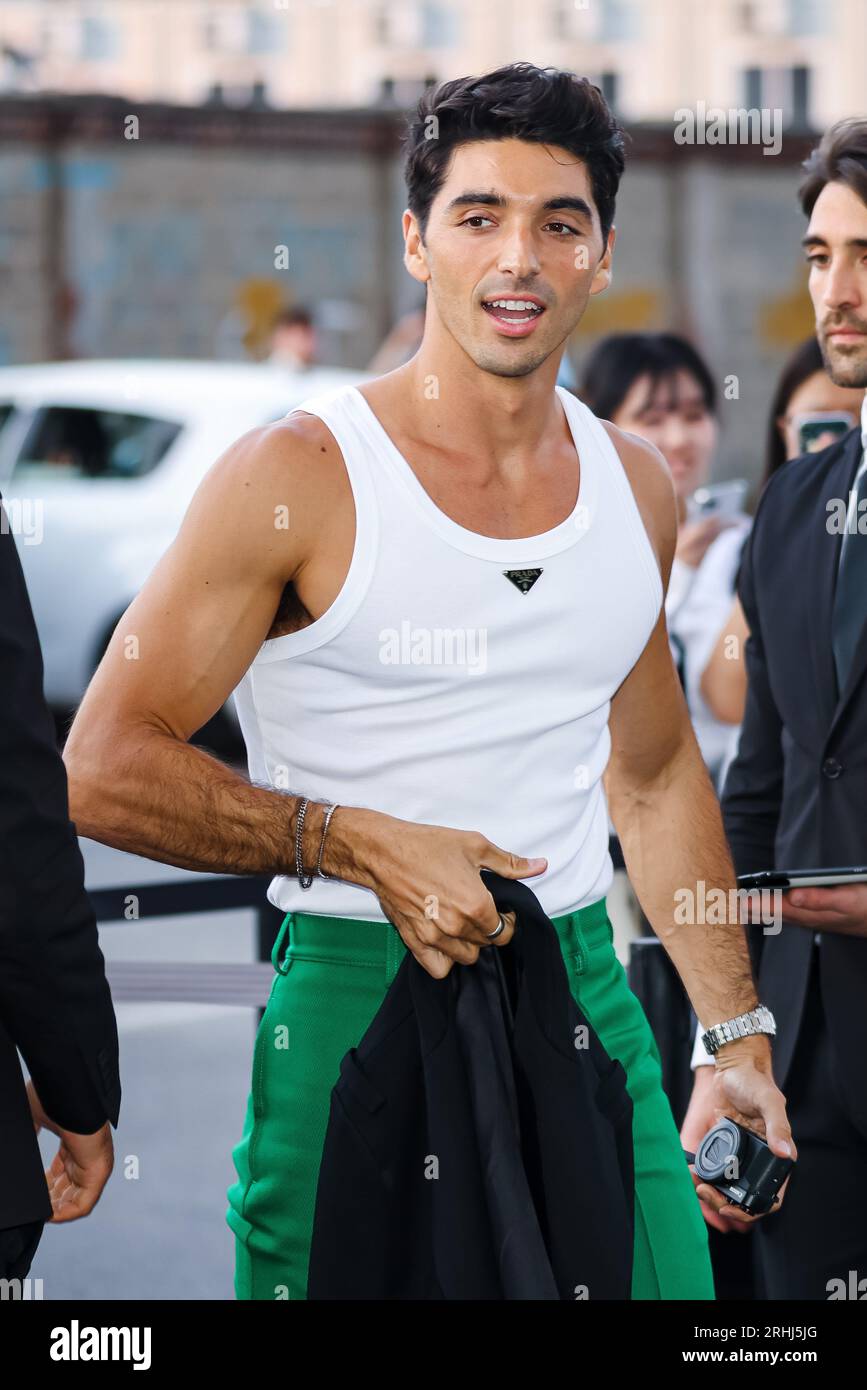 Milan, Italy. 18th June, 2023. Taylor Zakhar Perez attends the Prada ...