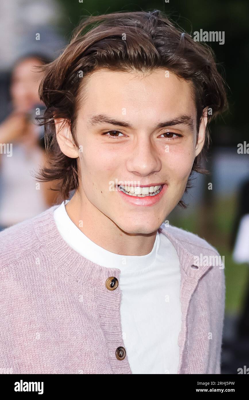 Milan, Italy. 18th June, 2023. Louis Partridge attends the Prada Dinner ...