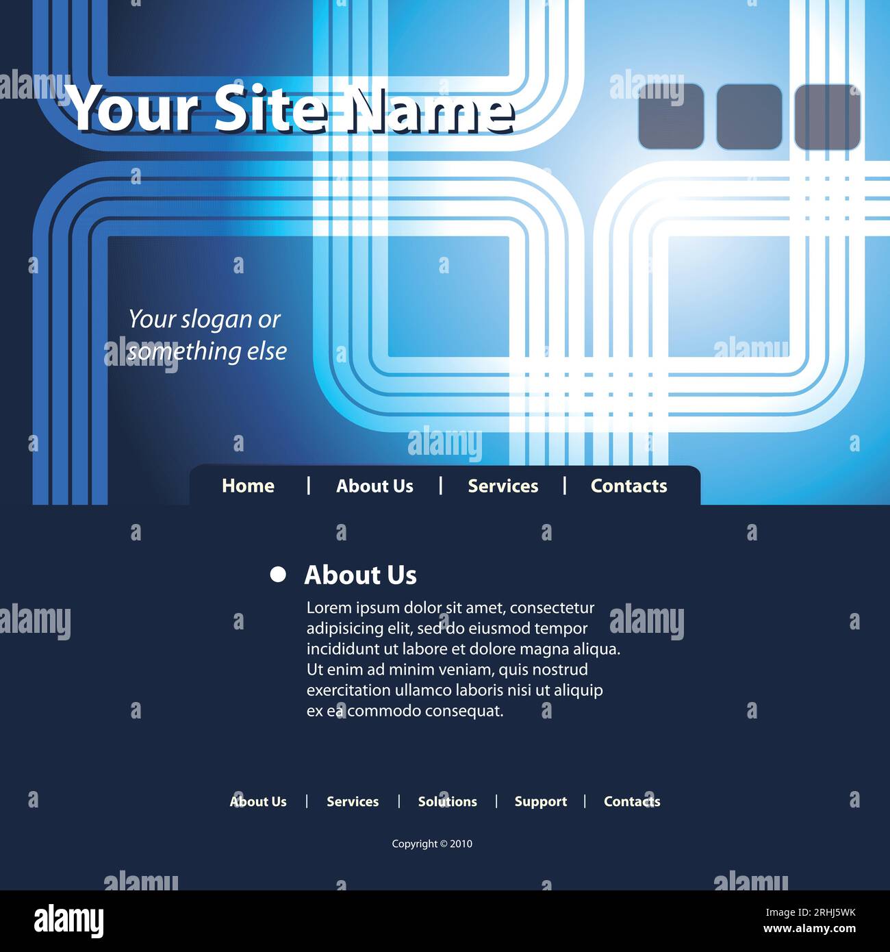 Website Template Vector Stock Vector Image & Art - Alamy