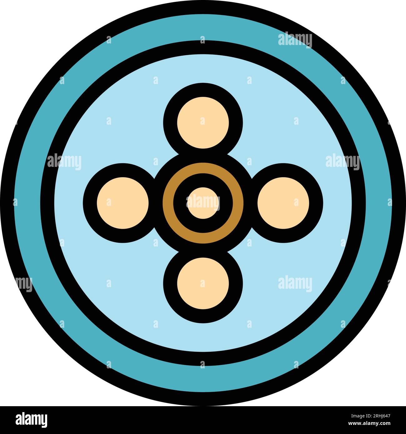 Fiber Connection Icon Outline Vector Optic Cable Internet Network Color Flat Stock Vector