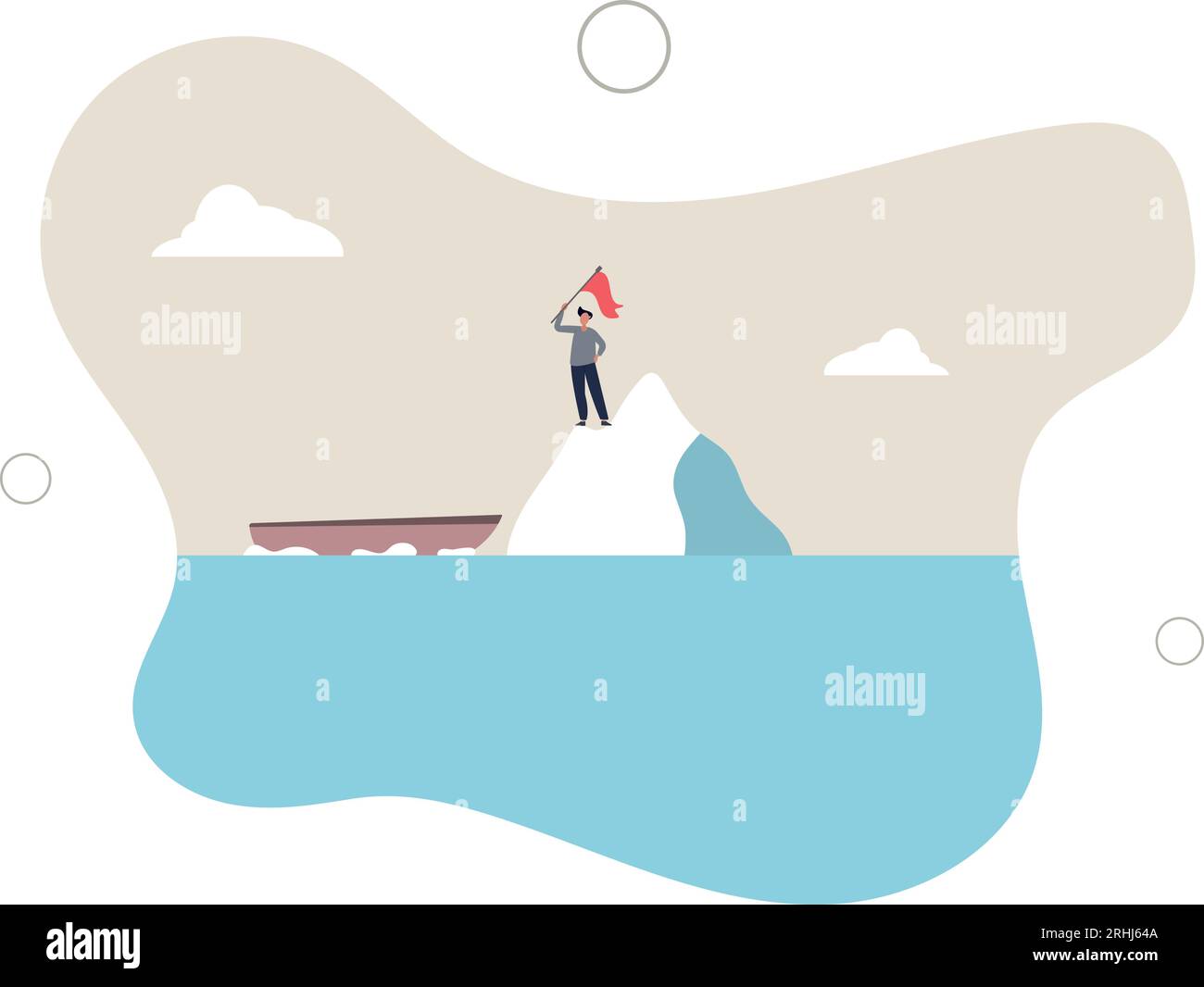 Success iceberg illusion, only success story visible, risk or failure ...