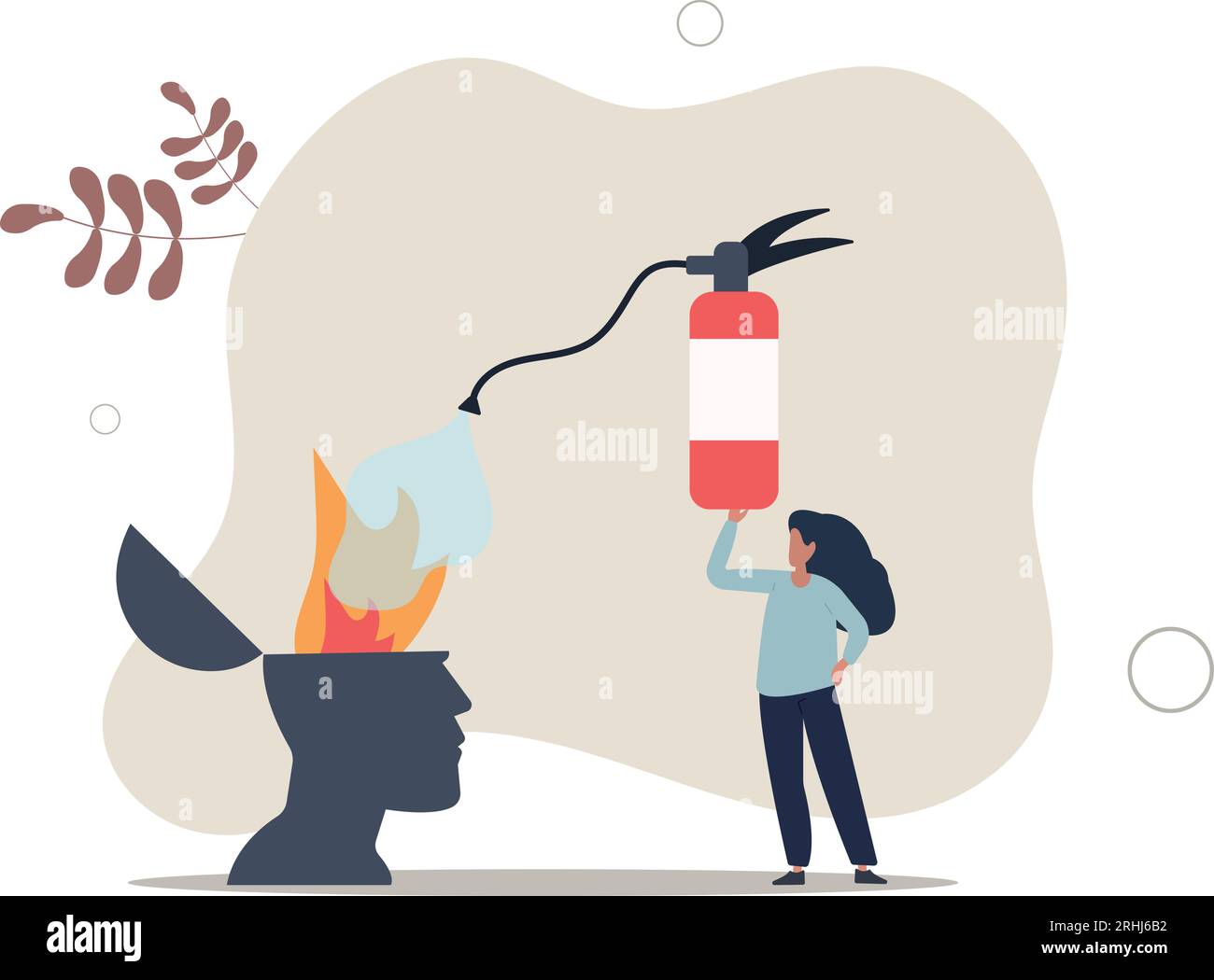 Therapy to cool down burning mind or anger, reduce burnout or mental ...