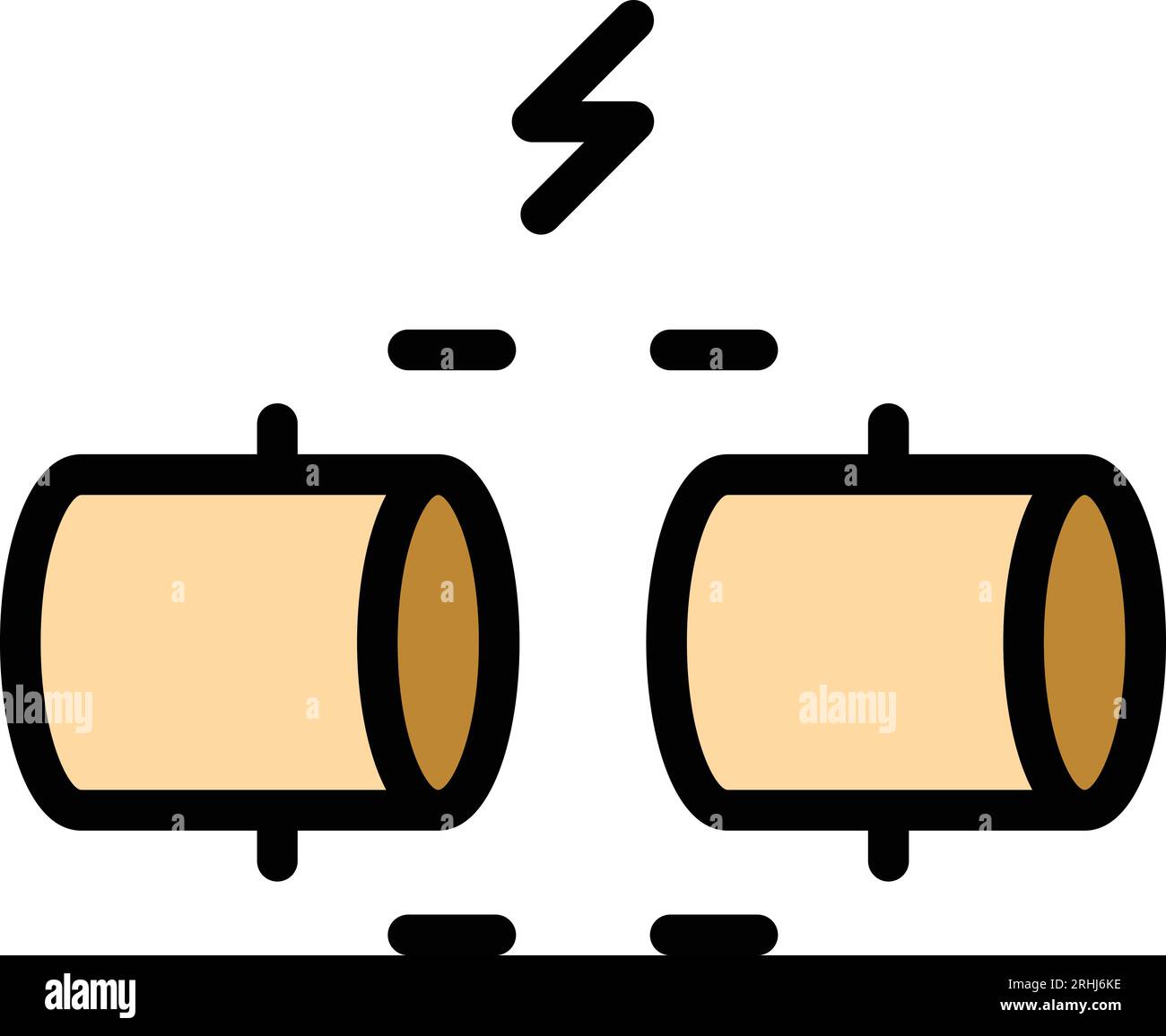 Fiber Connection Icon Outline Vector Wire Fibre Optic Cable Color Flat Stock Vector Image