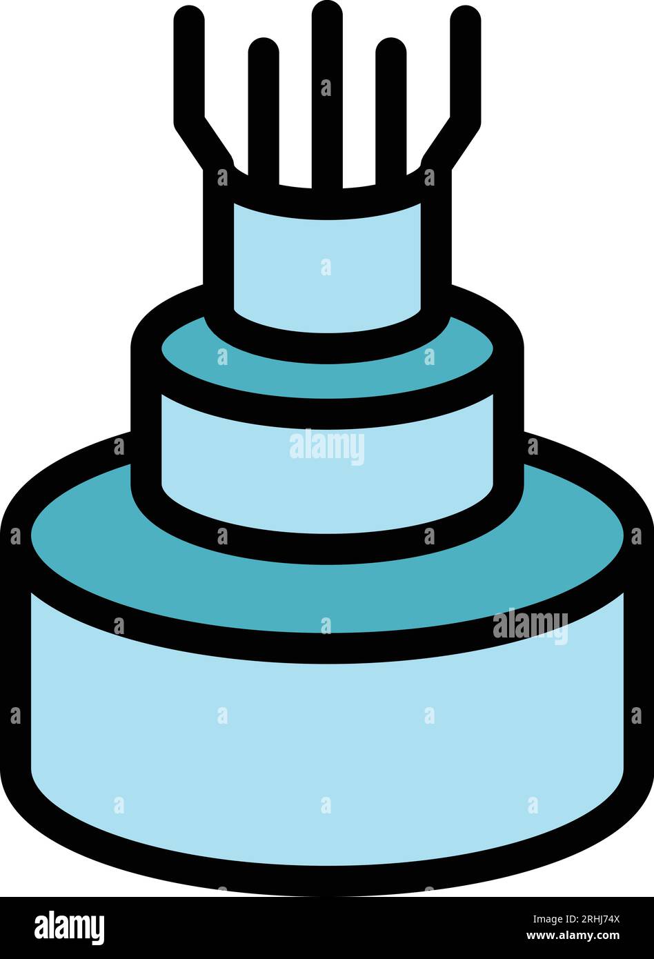 Fast fiber net icon outline vector. Optic cable. Network fibre color ...